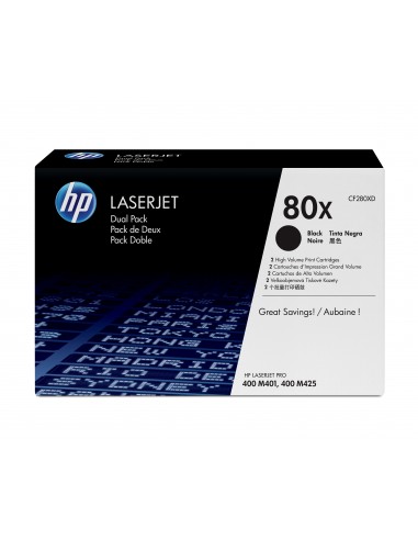 Original HP 80X Dual Pack 6.9k Black Toner Cartridge - CF280XD